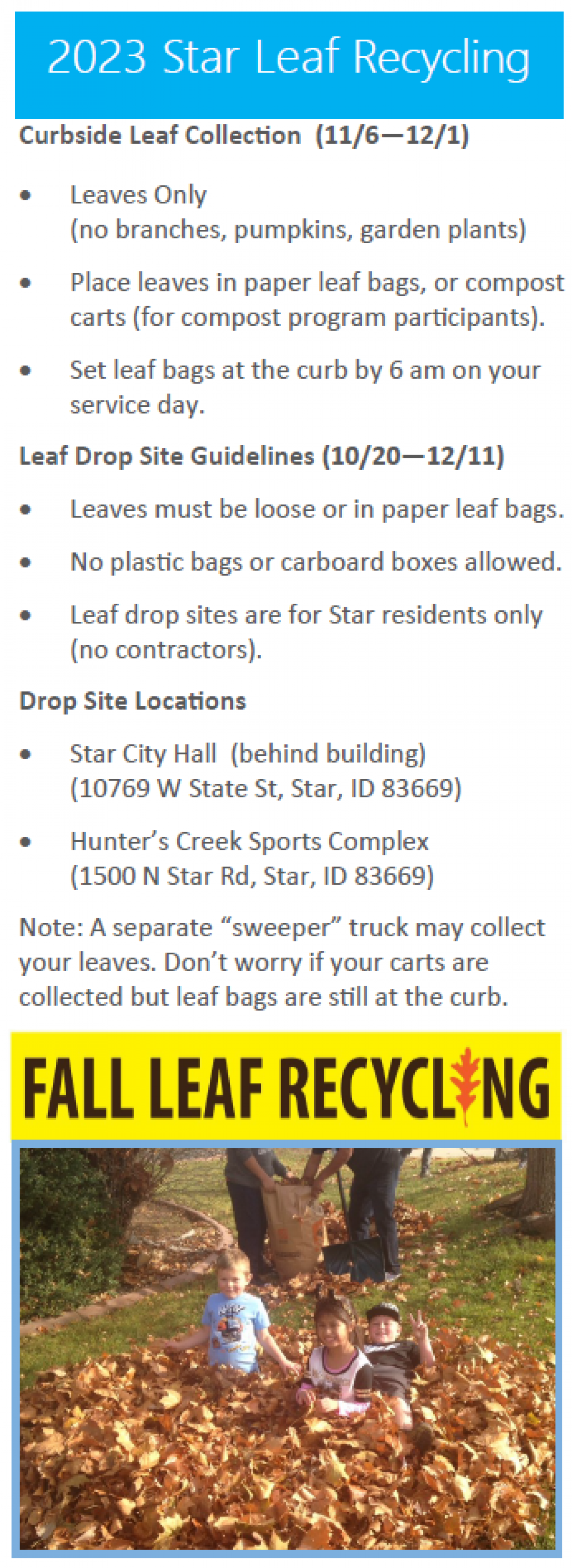Fall Leaf Pick Up Info from Republic Services | Star, Idaho Fall Leaf Pick Up Info from Republic Services | Star, Idaho